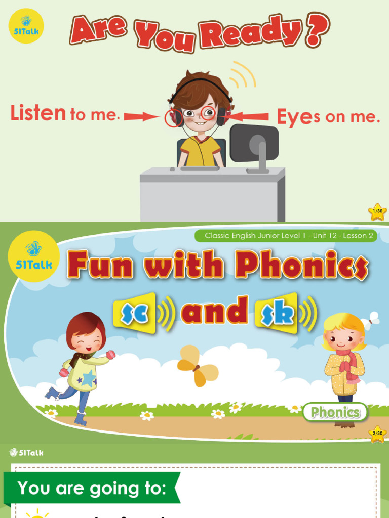 Level 1 - Unit 12 - Lesson 2 - Phonics SC and SK | PDF