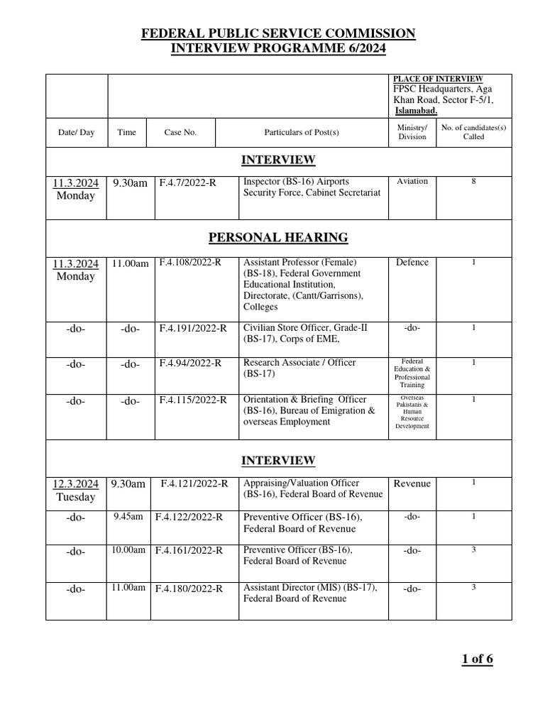 Interview Prog No.6-2024 | PDF | Pakistan | Government