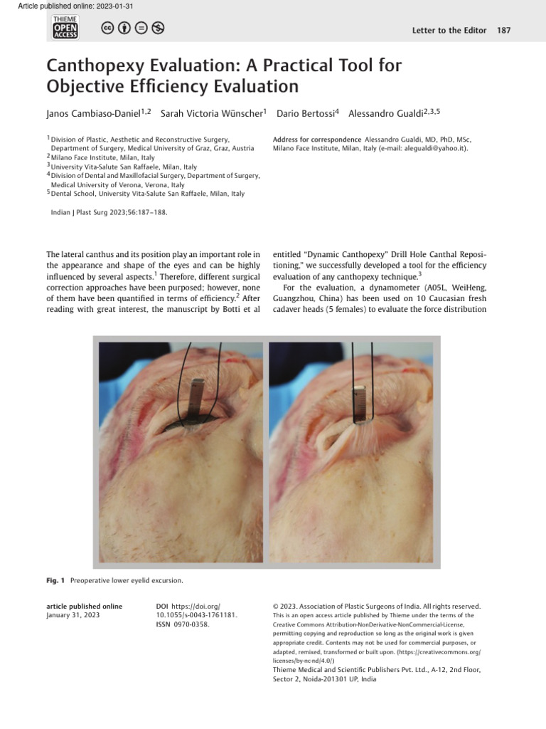 Canthopexy Evaluation - Anny Subillaga | PDF | Plastic Surgery | Surgery