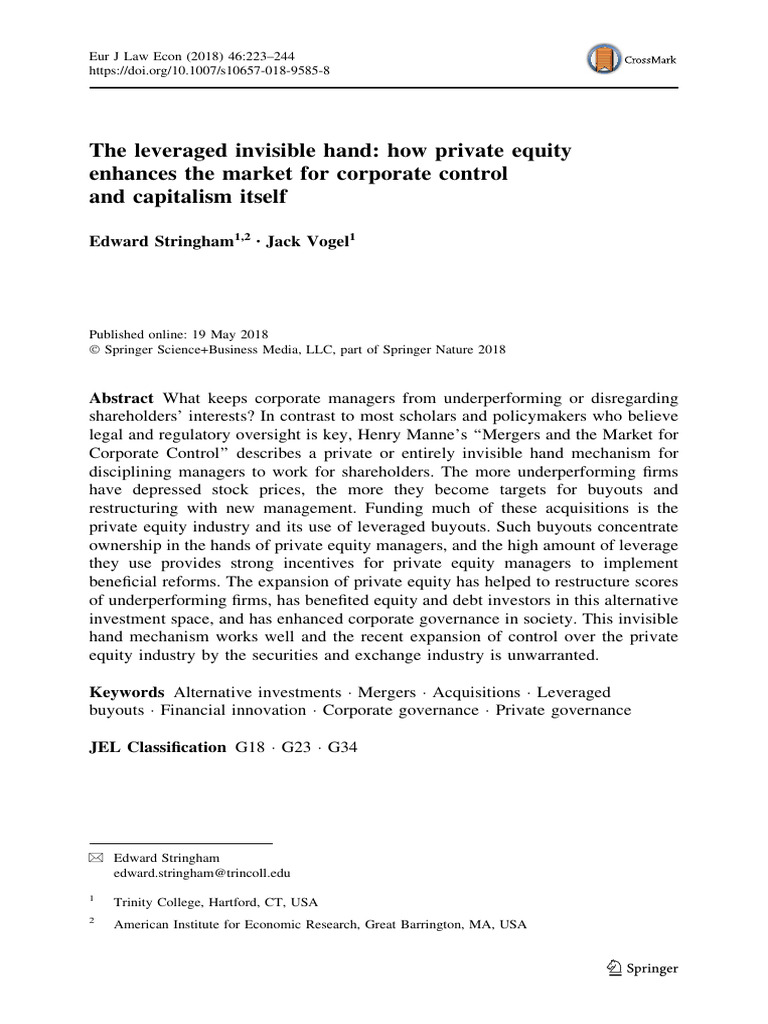 The Leveraged Invisible Hand: How Private Equity Enhances The Market ...