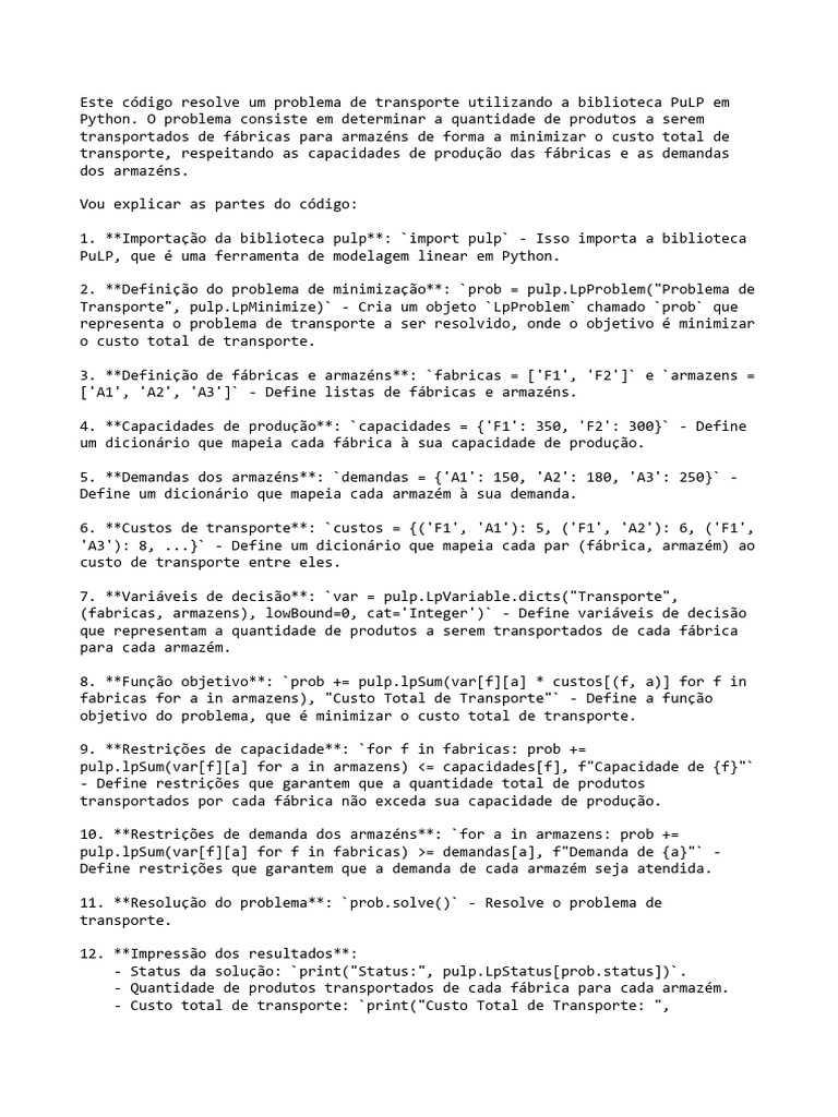 Pesquisa Operacional em Python | PDF