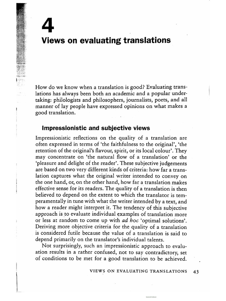 Translation, Juliane House, Chapter 4 | PDF