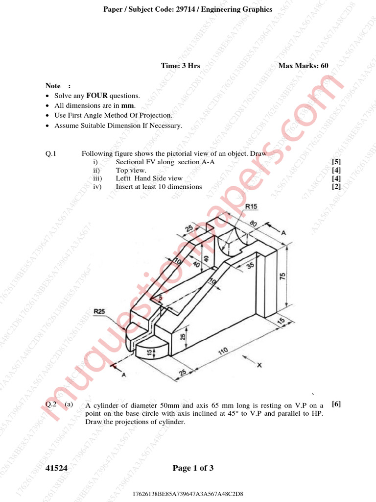 Be - First Year Engineering - Semester 2 - 2023 - December - Engineering Graphics Rev 2019c ...