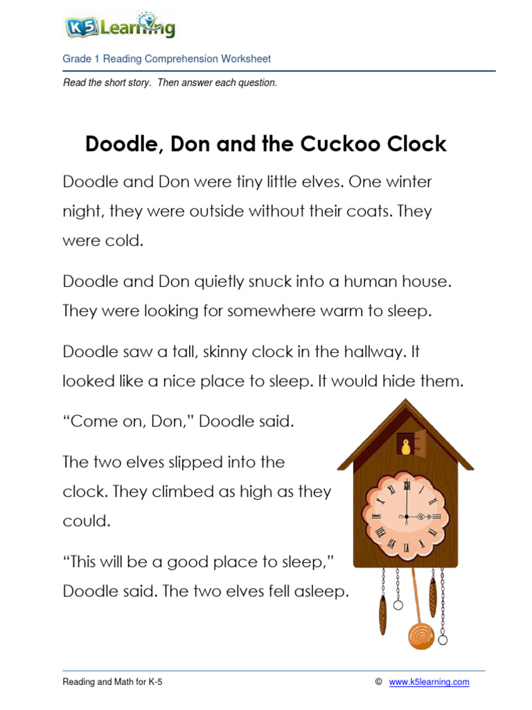 Grade 1 Story Doodle Don and The Cuckoo Clock | PDF