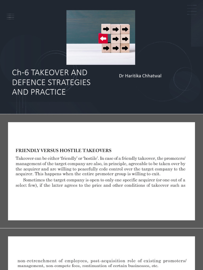 CH 6 Takeover Strategies and Practice | PDF | Takeover | Stocks