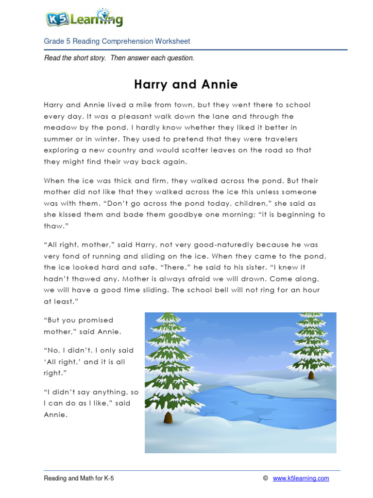 Harry and Annie: A Comprehension Story | PDF