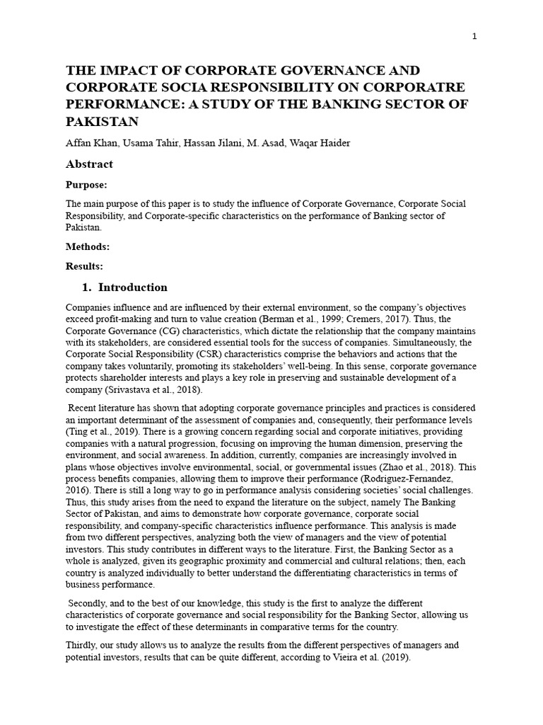 Abstract | PDF | Corporate Social Responsibility | Governance