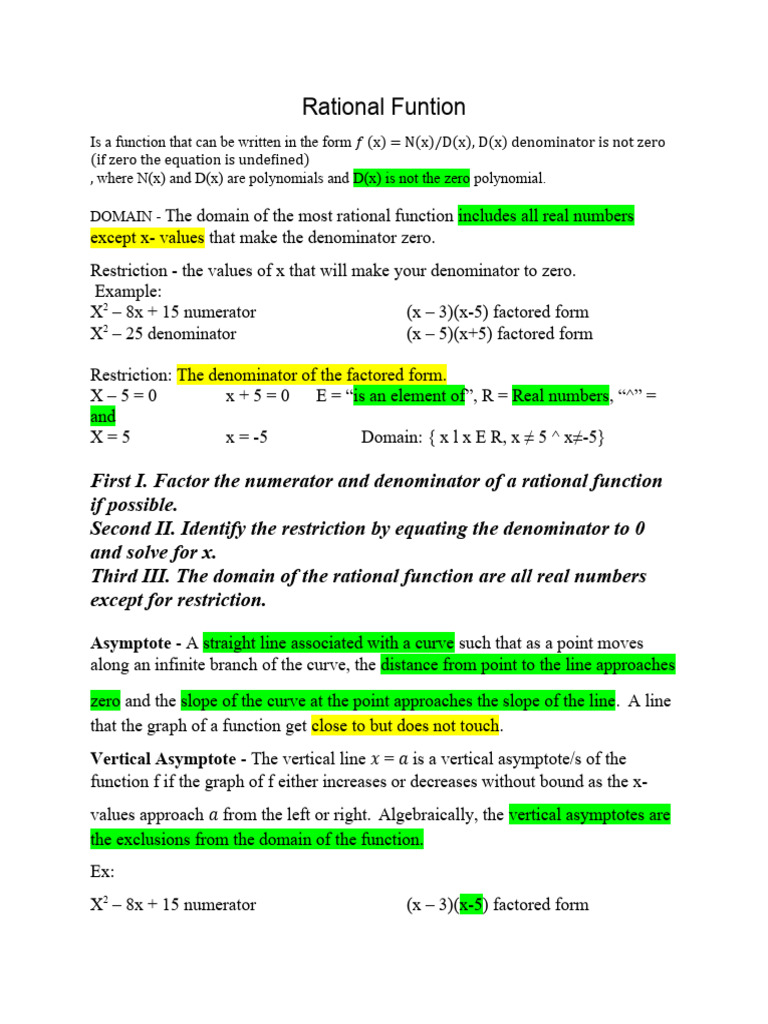 Math Reviewer | PDF | Asymptote | Function (Mathematics)