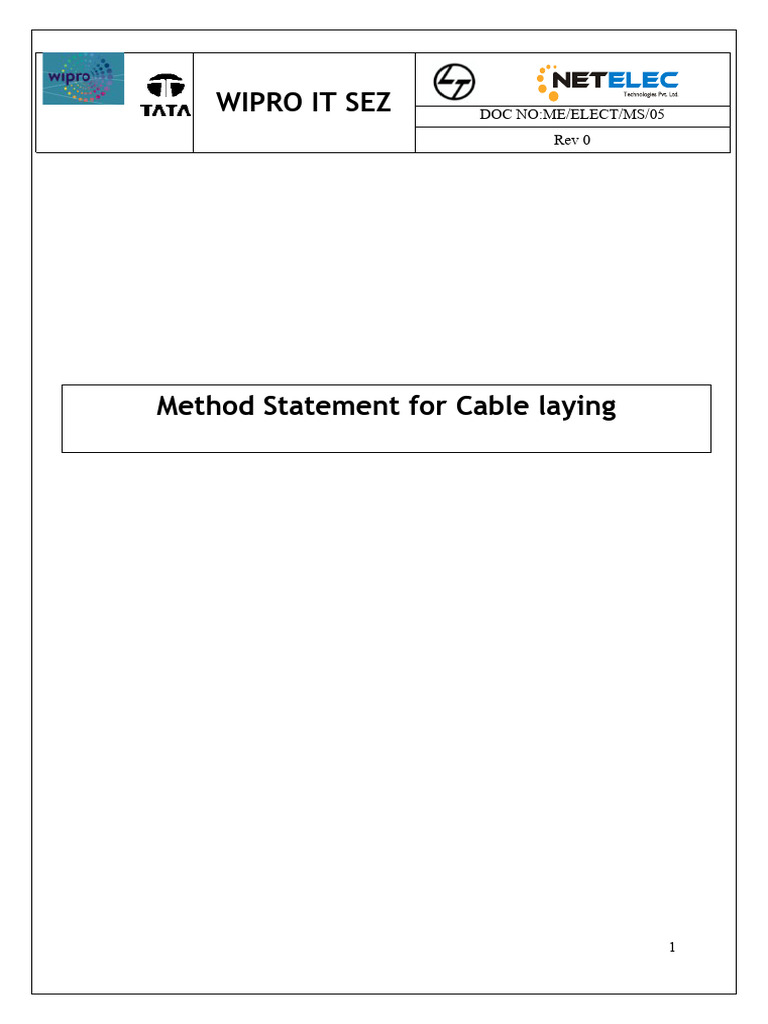 WMS Cable Laying | PDF | Safety | Electrical Connector