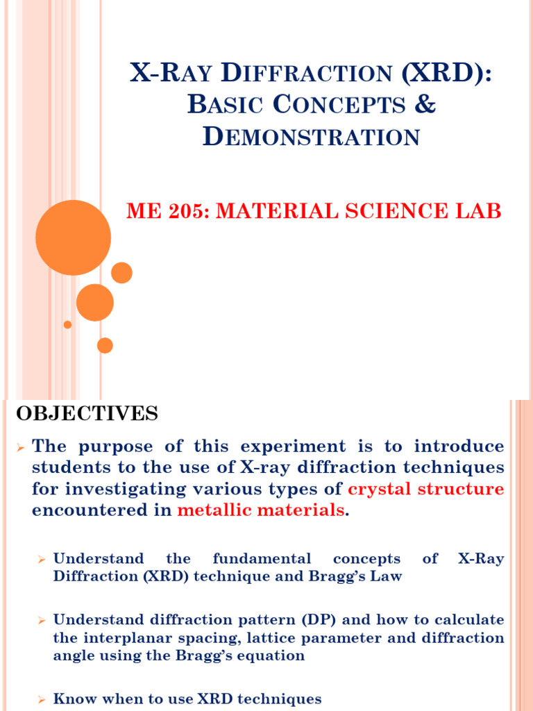 XRD Basics for Material Science Students | PDF | X Ray Crystallography ...