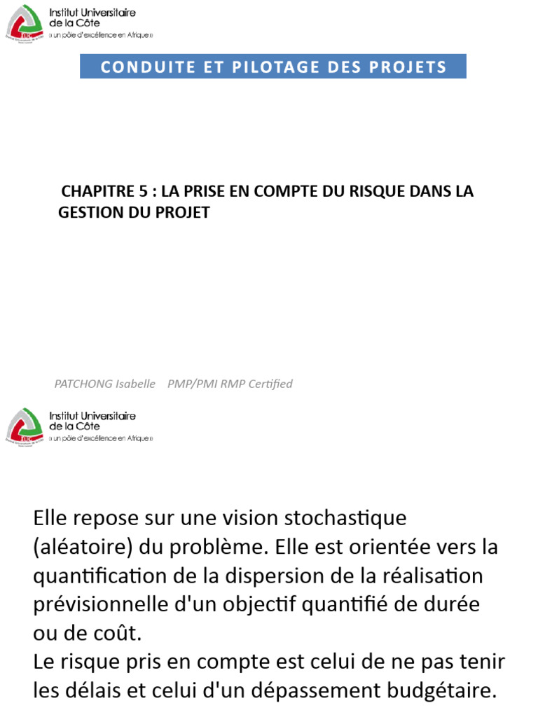 Chapitre 5 Gestion Des Projets | PDF | Loi de probabilité | Probabilité