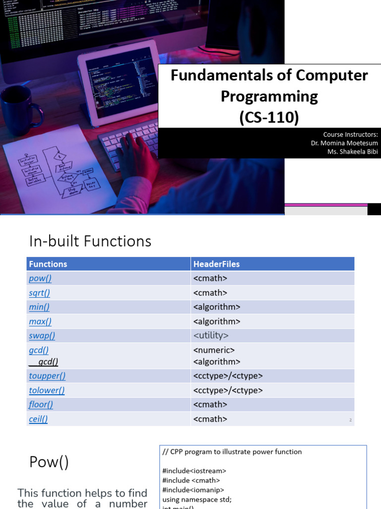 W8L1 in Build Functions | Download Free PDF | Parameter (Computer Programming) | Integer ...