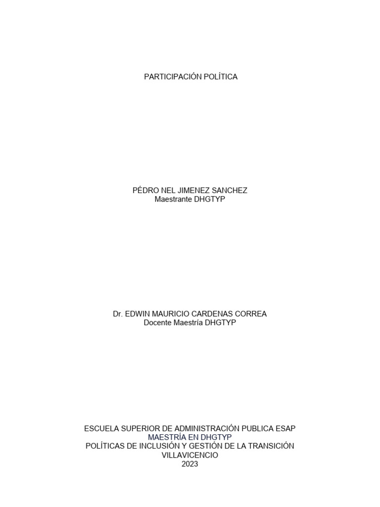 Ensayo 2 Pedro Nel Jimenez Sanchez | PDF | Democracia | Ideologías ...