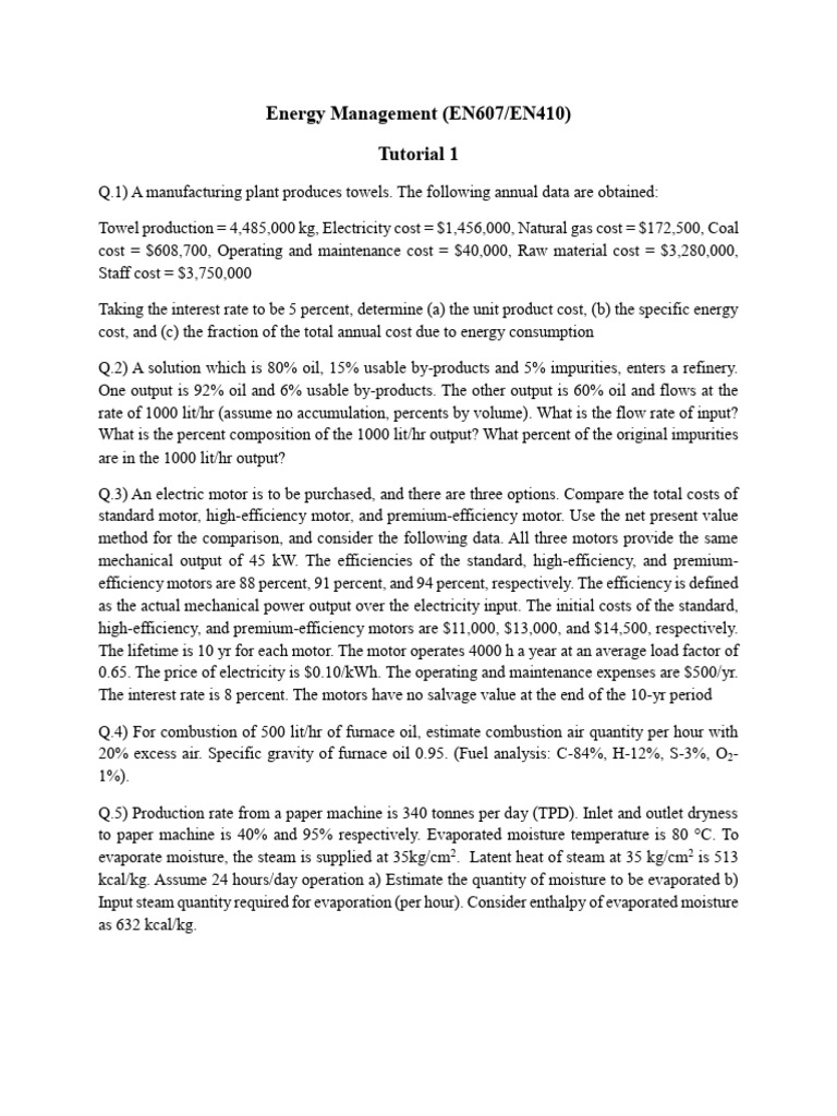 TUTORIAL1 Wewe | PDF | Boiler | Sustainable Technologies