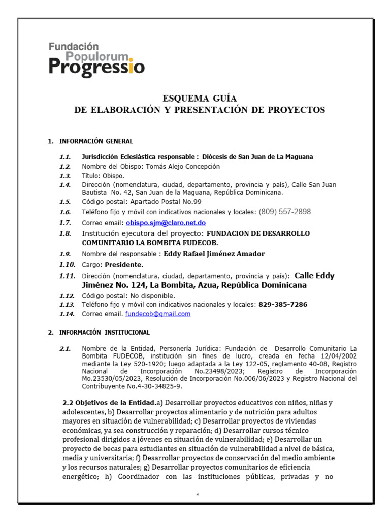 2 Guia y Requisitos para La Presentacion de Proyectos Actualizado - Oficial 1.docx Proyecto ...