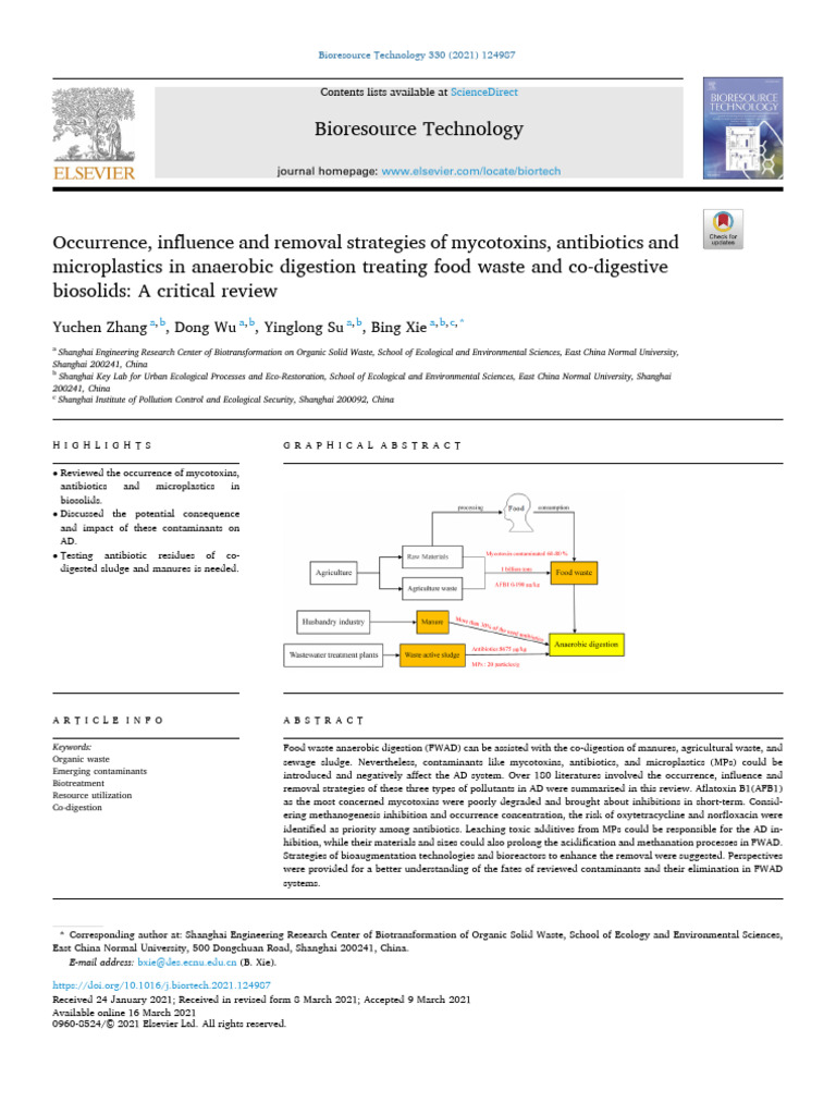 Anaerobic Digestion Contaminants | PDF | Mycotoxin | Anaerobic Digestion