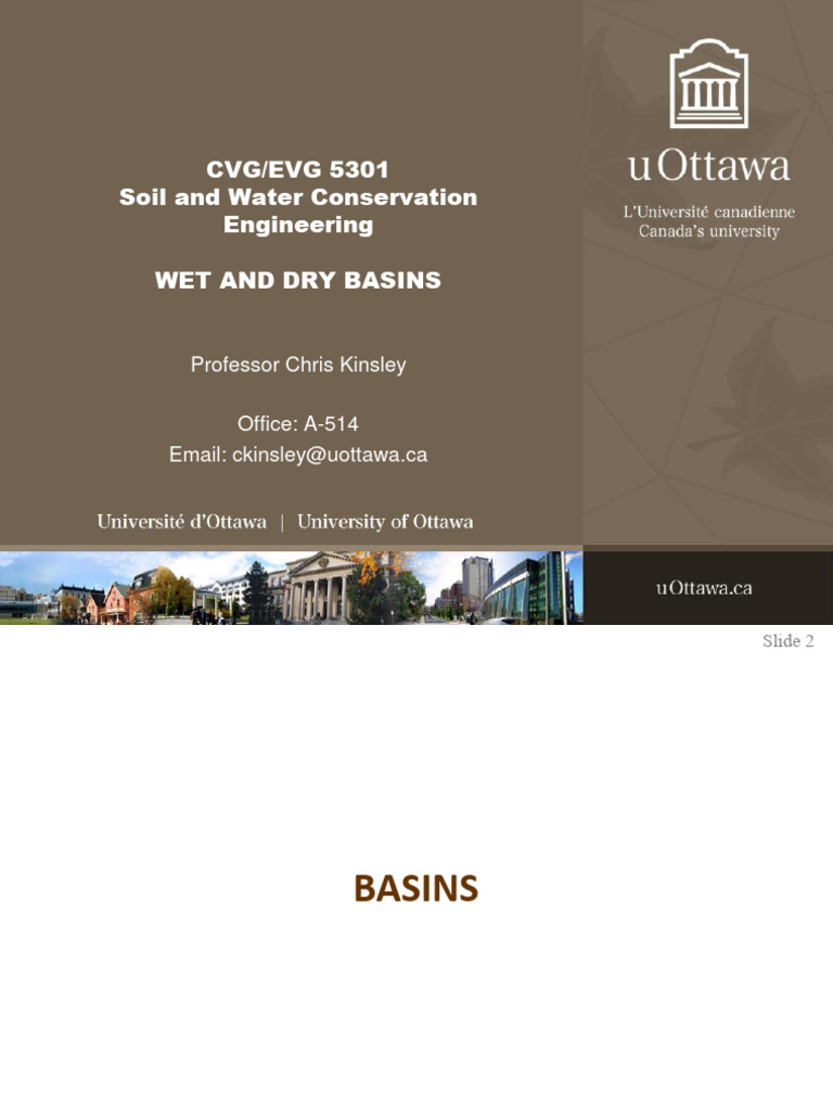 CVG - EVG 5301 - Lecture 6 - Wet and Dry Basins | PDF | Drainage Basin ...