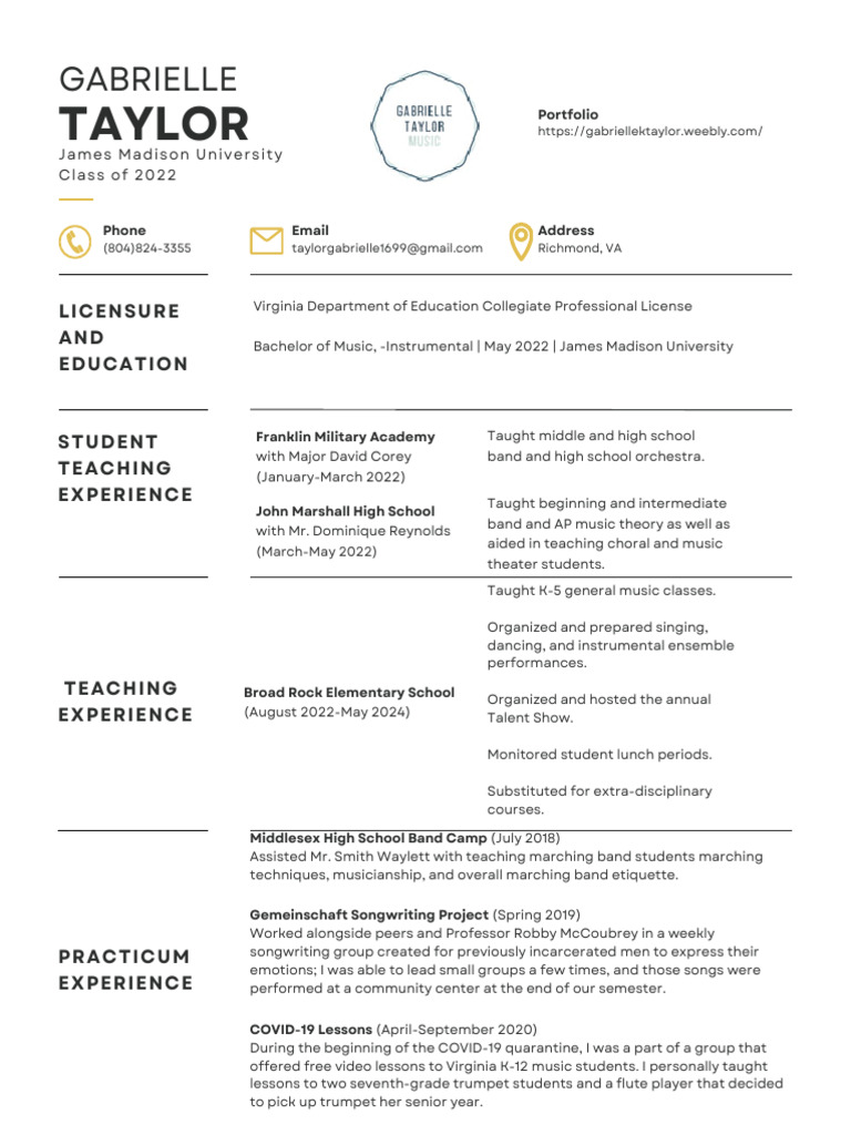 Gabby Taylor Resume 2024 | PDF