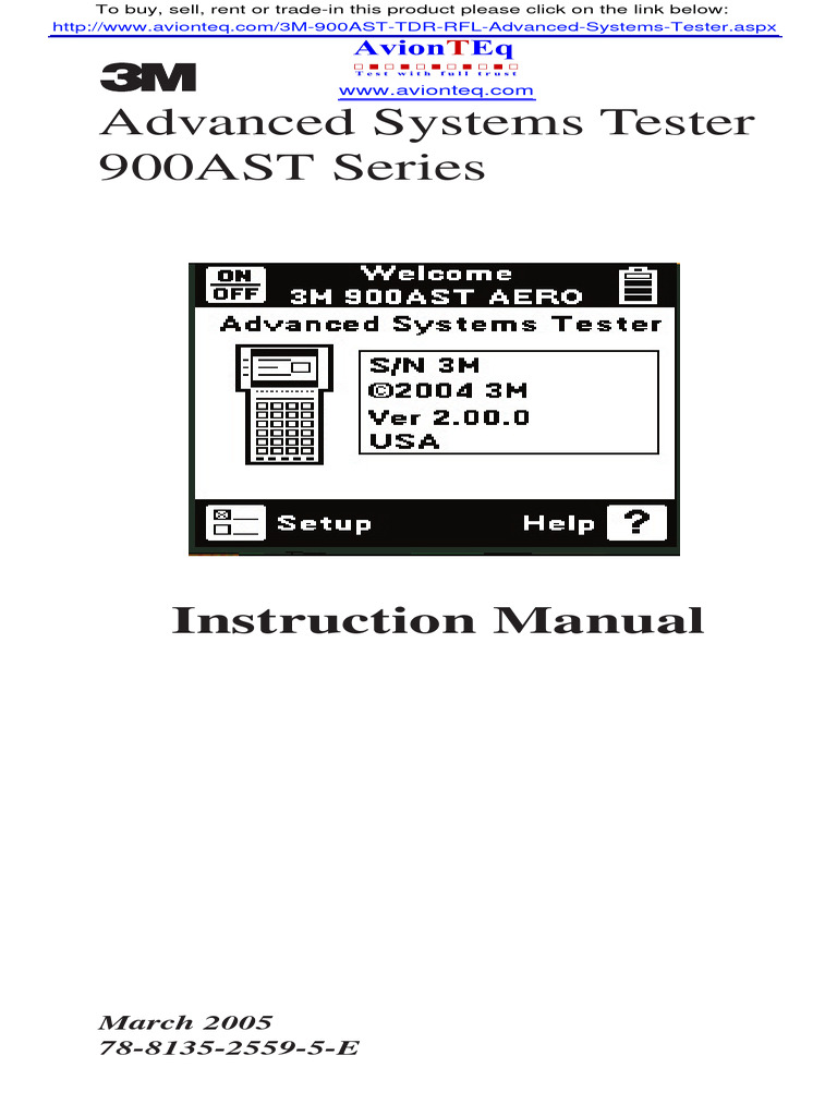3M 900AST Instructions Manual | PDF | Electrical Resistance And ...