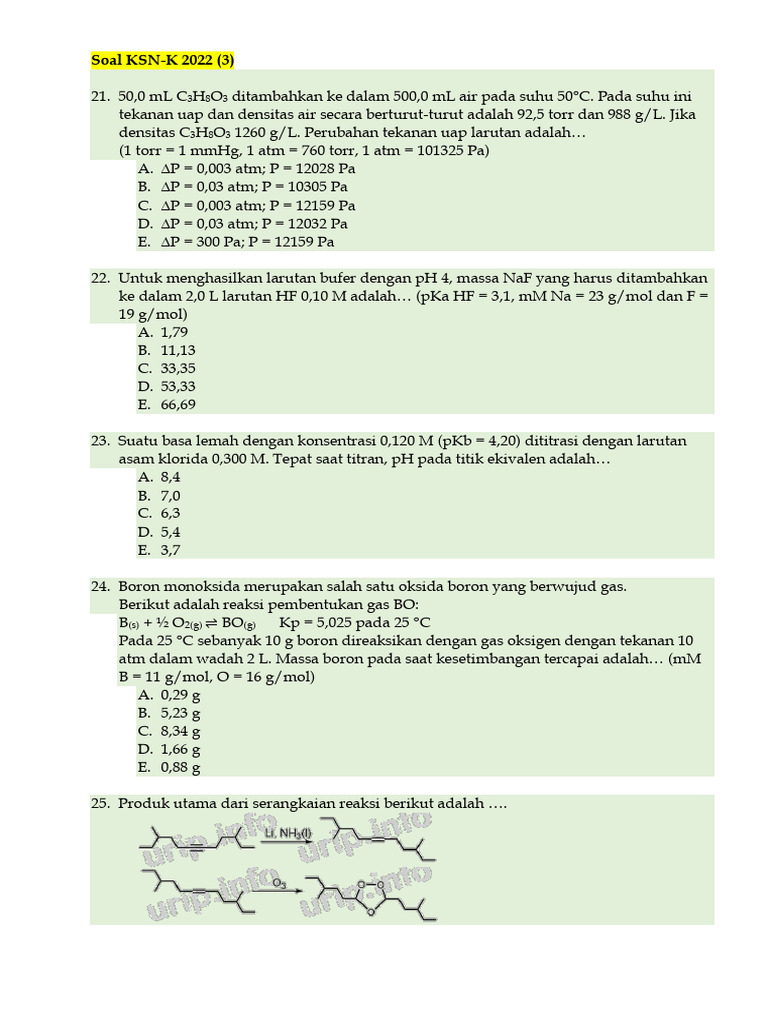 Latihan KSN-3 (Soal) | PDF