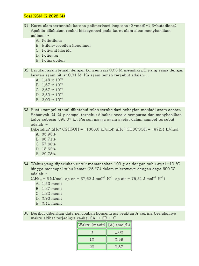 Latihan KSN-4 (Soal) | PDF