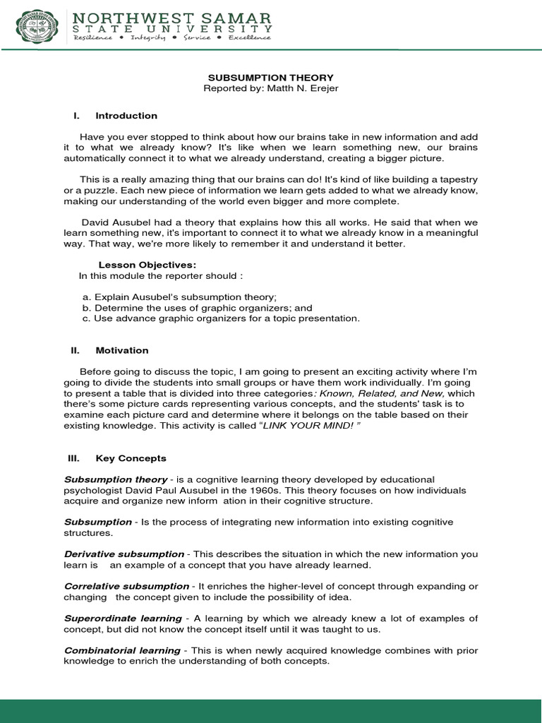 Subsumption Theory Matth | PDF | Learning | Concept
