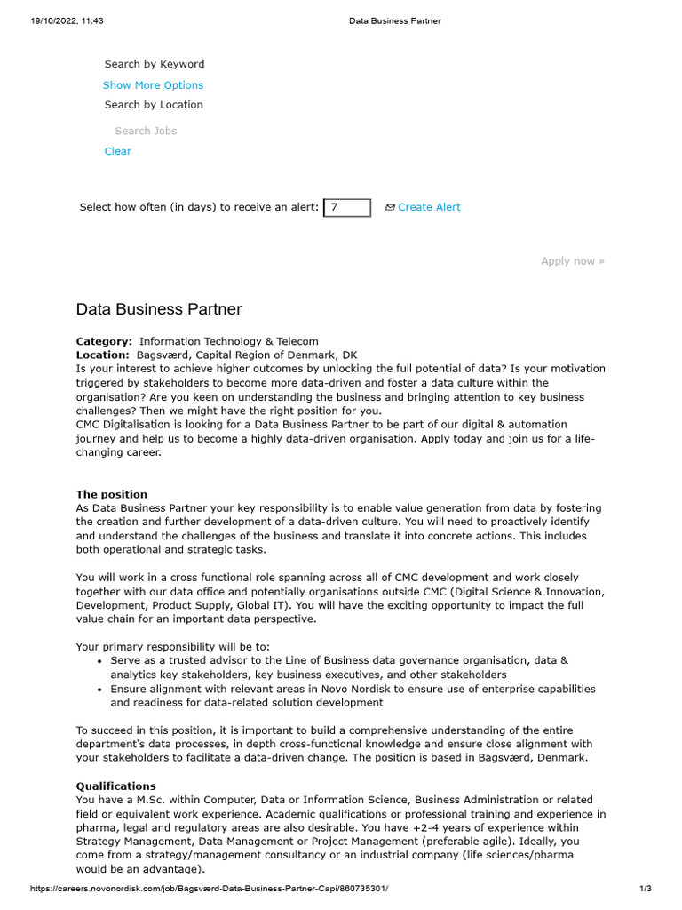 Data Business Partner | PDF | Data Science | Analytics