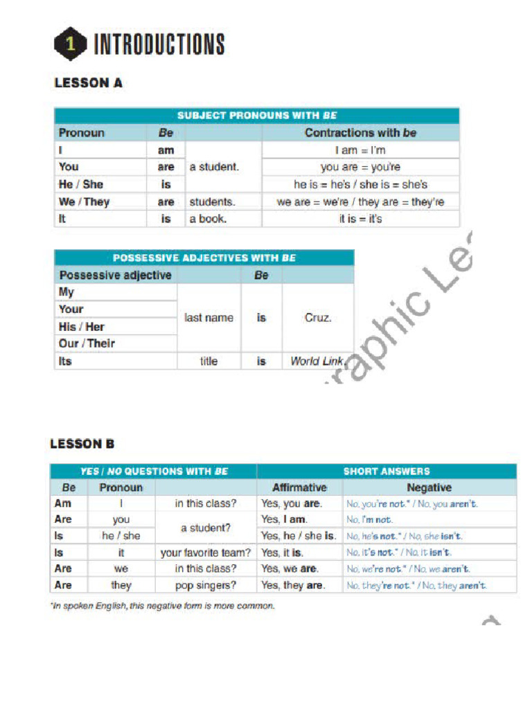 Grammar - Level 1 - Intensive Adults | PDF