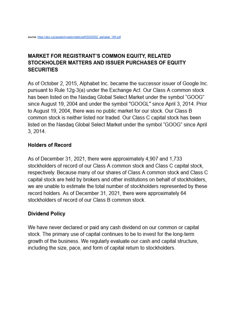 Google 10k Sample 14pages | PDF