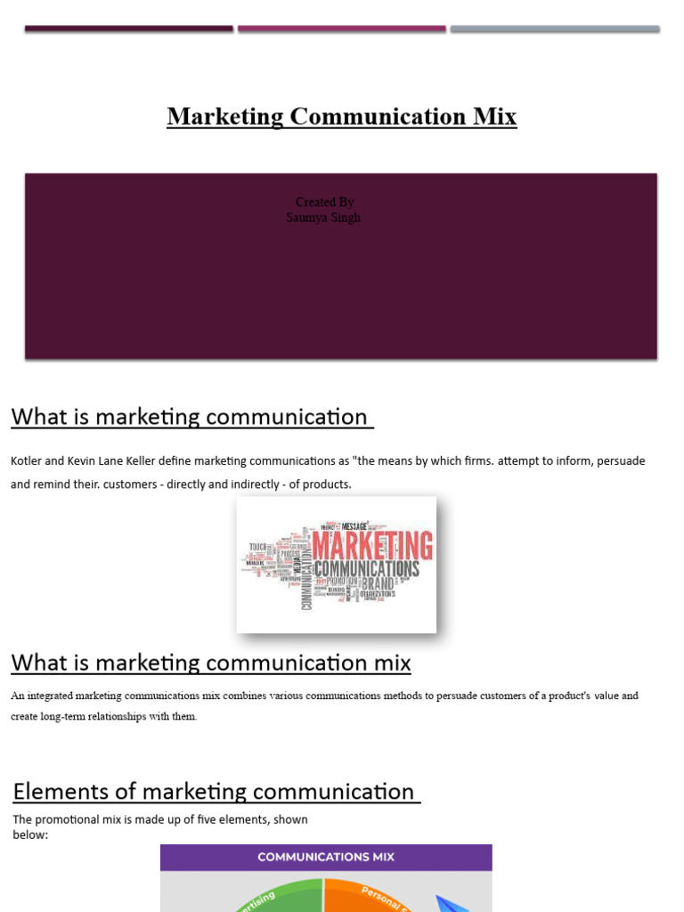 Marketing Communication Mix | PDF | Marketing Communications | Marketing