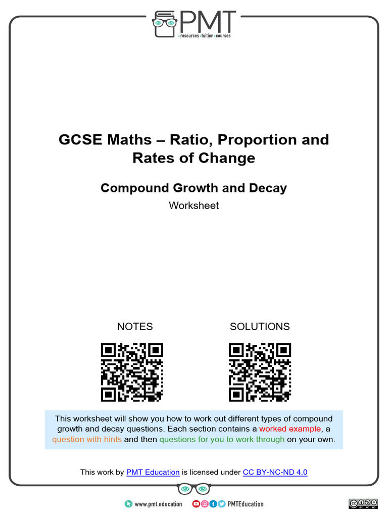 J. Compound Growth and Decay | PDF | Interest | Compound Interest