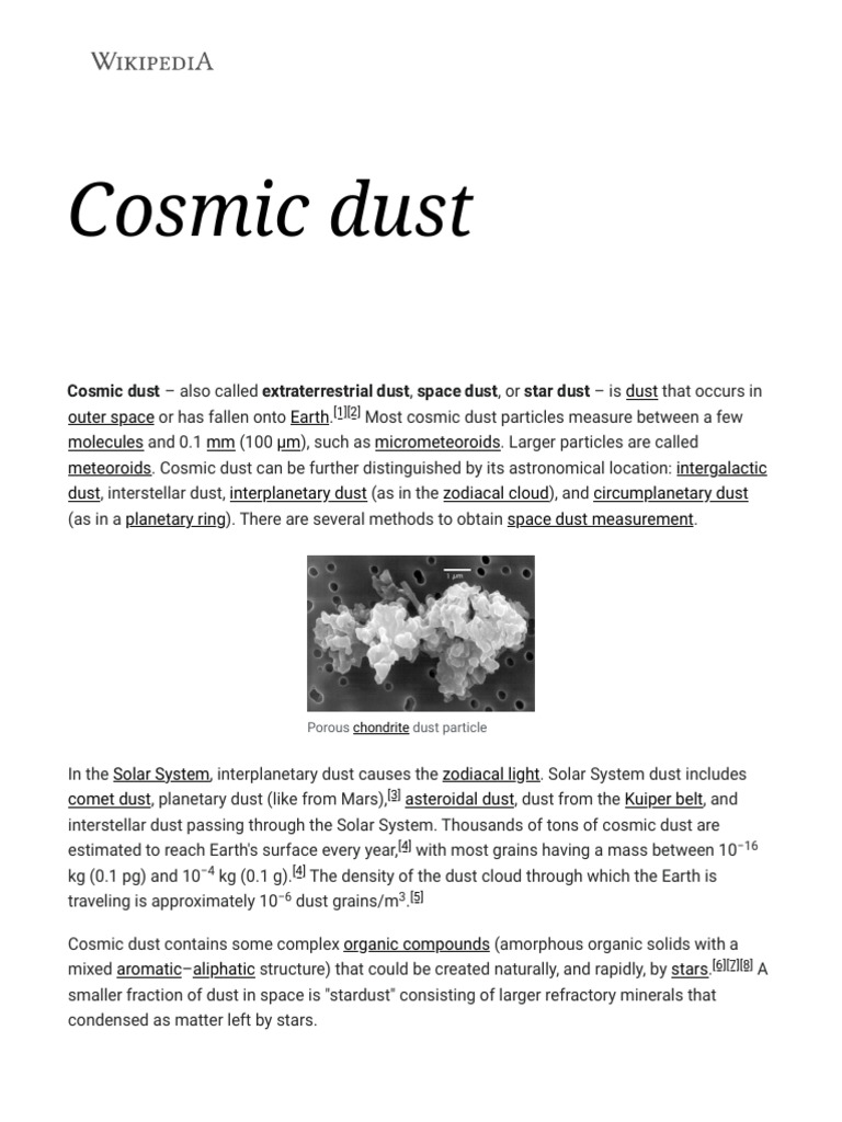 Cosmic Dust | PDF | Cosmic Dust | Astronomical Objects