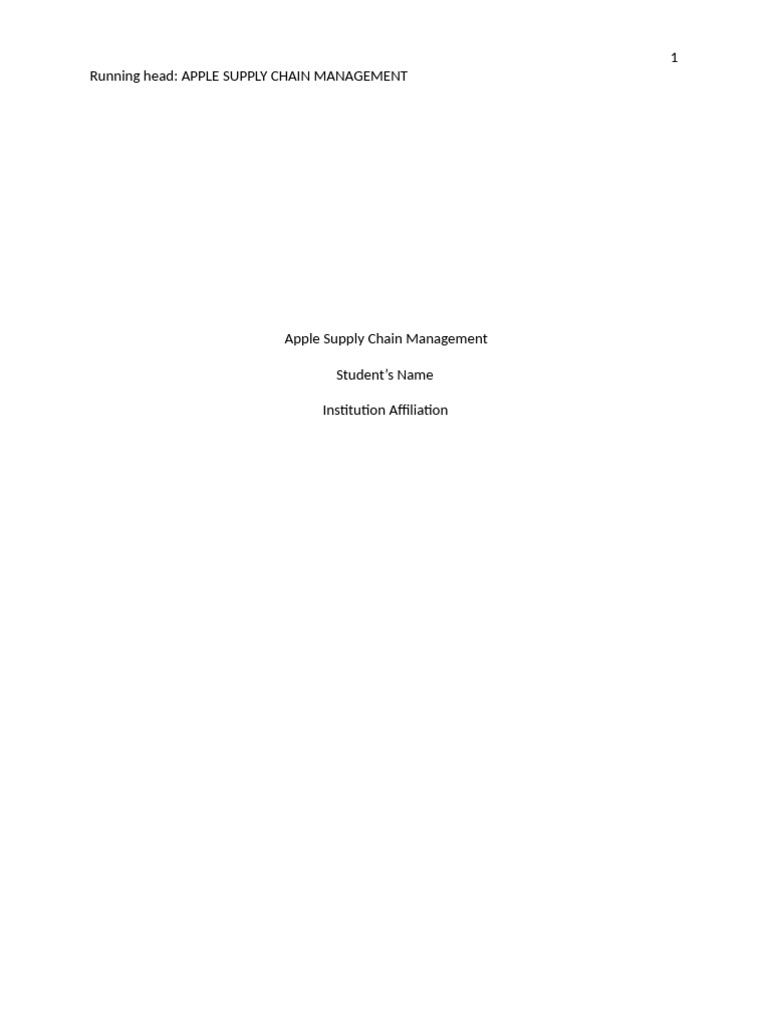 Apple Supply Chain Management | PDF | Apple Inc. | Supply Chain