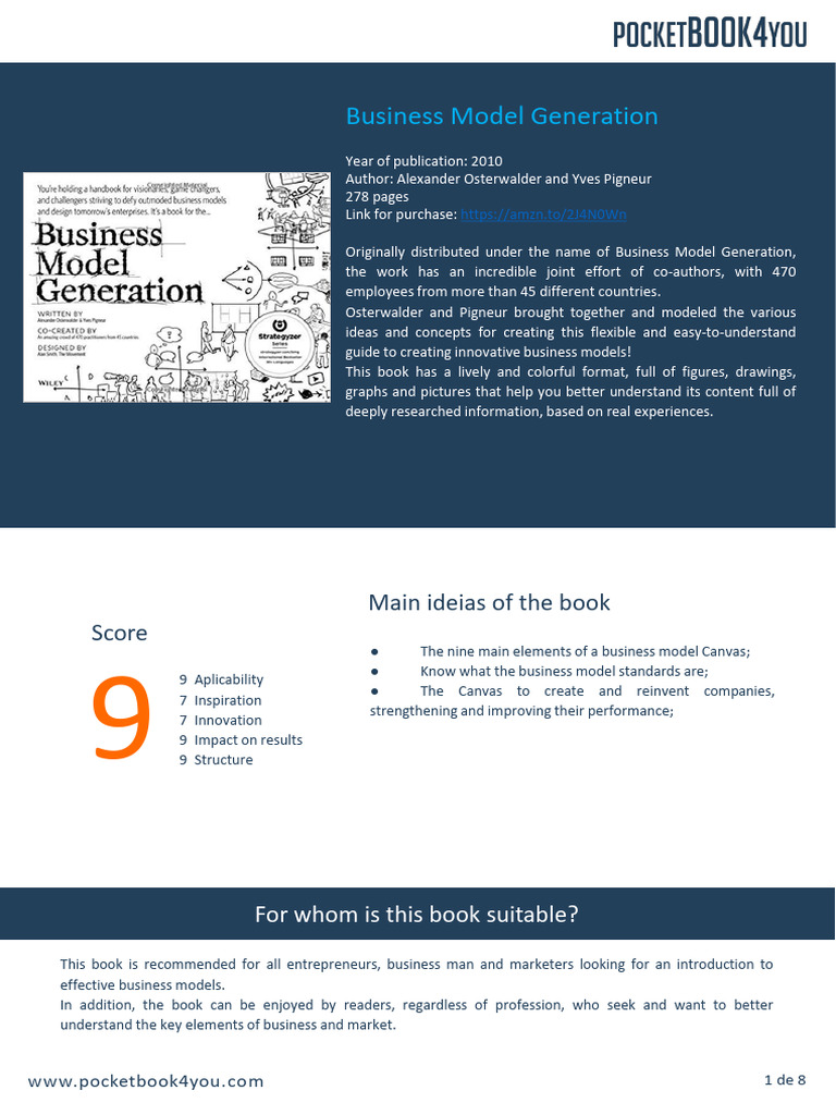 (ENG) Business Model Generation - Alexander Osterwalder e Yves Pigneur ...