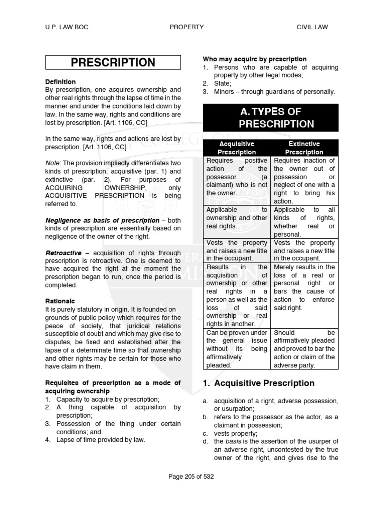 2020 UP Law BOC Prescription | PDF