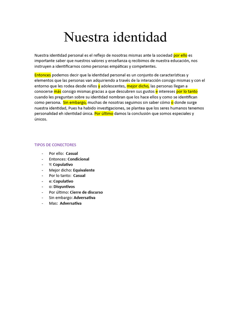 Identidad Personal: Valores y Desarrollo | PDF