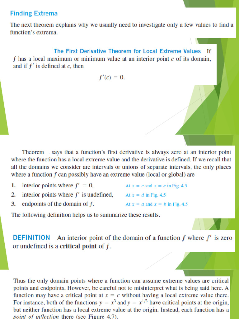 Finding Extrema Critical Points | PDF