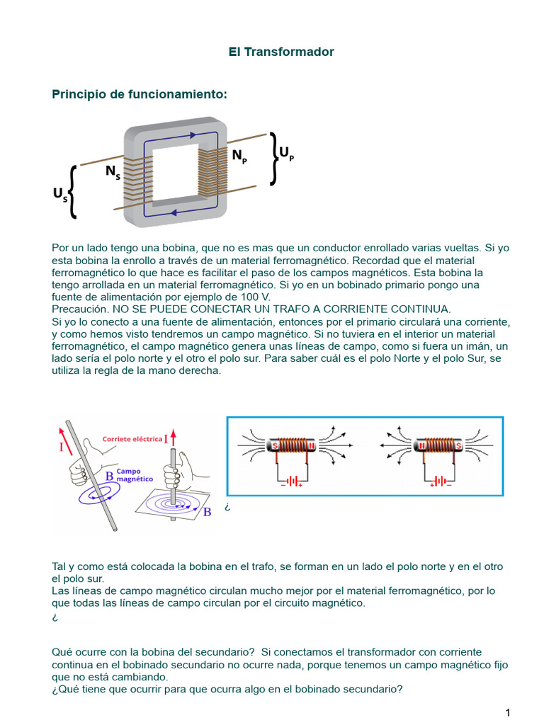 Transformador Teoría Alumnos | PDF | Transformador | Inductor