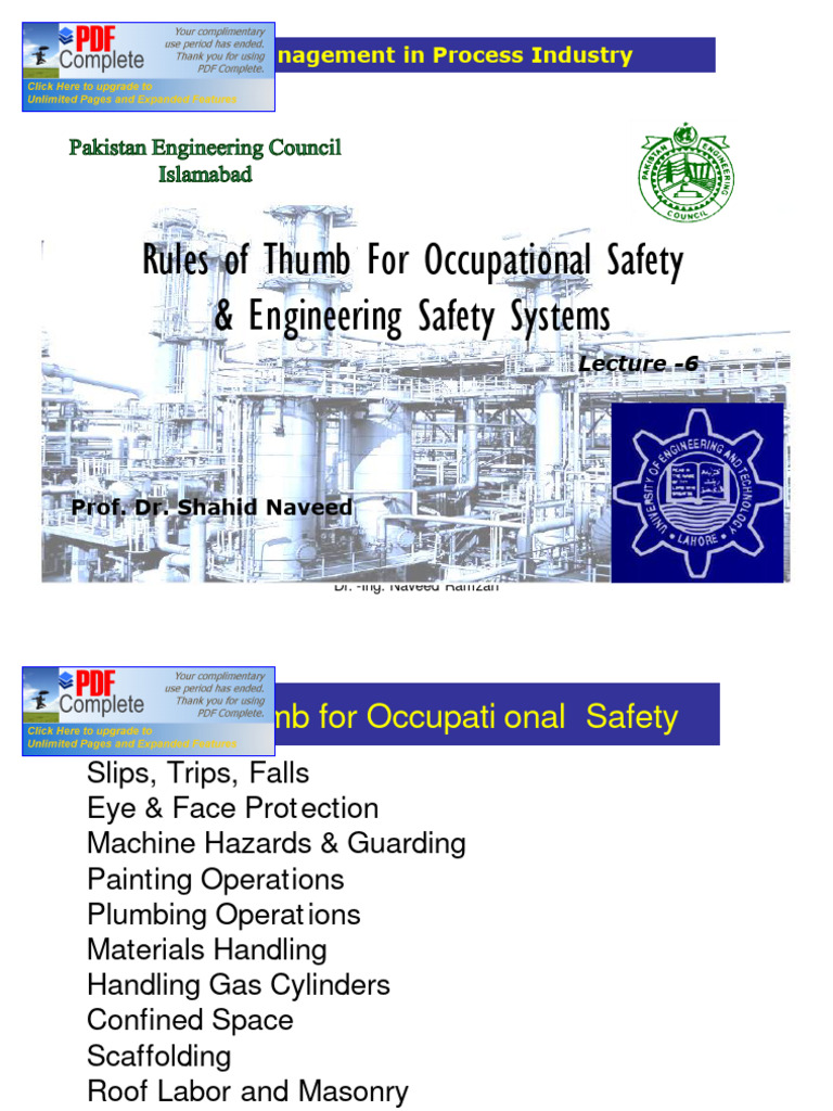 Rules of Thumbs For Industrial Safety | PDF | Welding | Construction