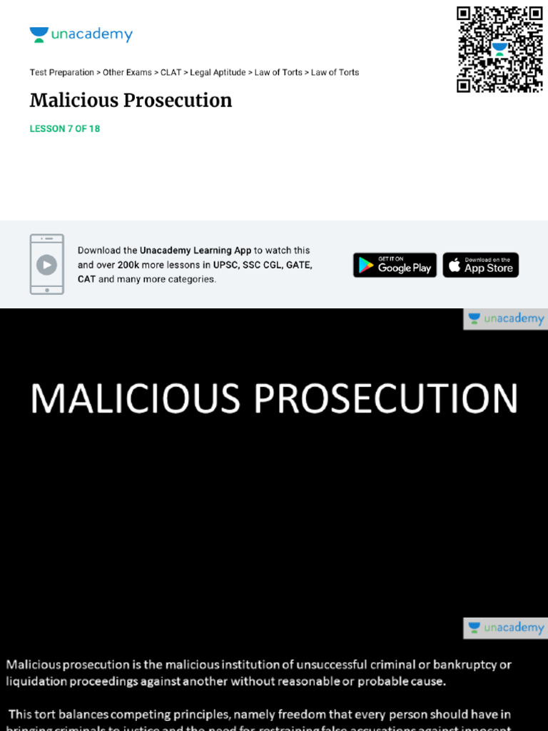 Malicious Prosecution | PDF