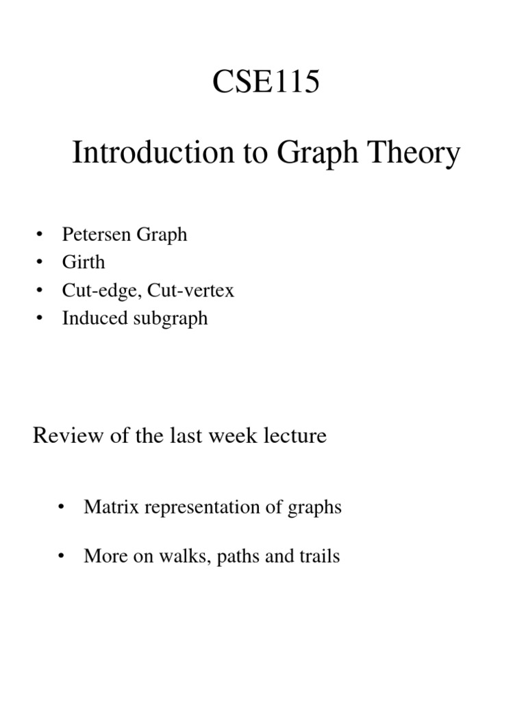 CSE115 Week4-Petersen Graph Subgraph | PDF