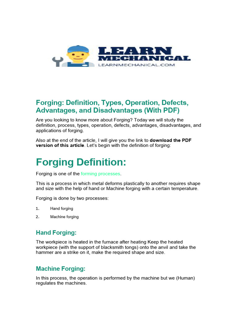 FORGING | PDF | Forging | Forge