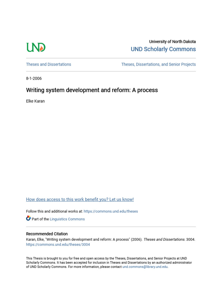 Writing System Development and Reform - A Process | PDF | Thesis ...