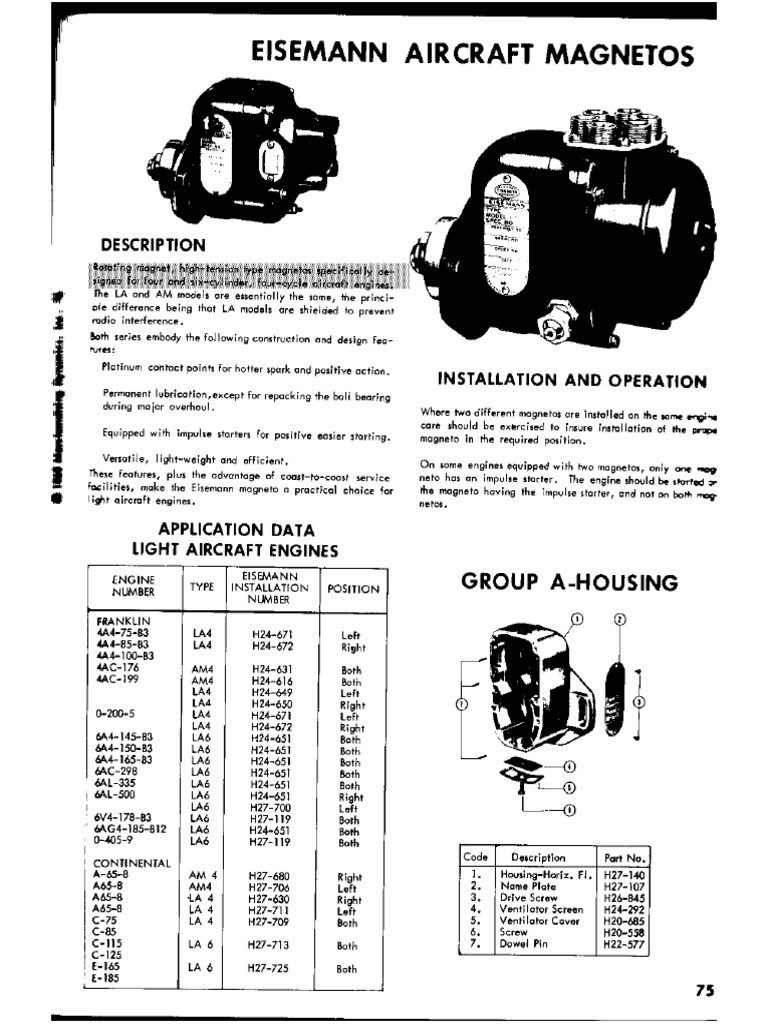Eisemann Aircraft Magnetos 1 | PDF