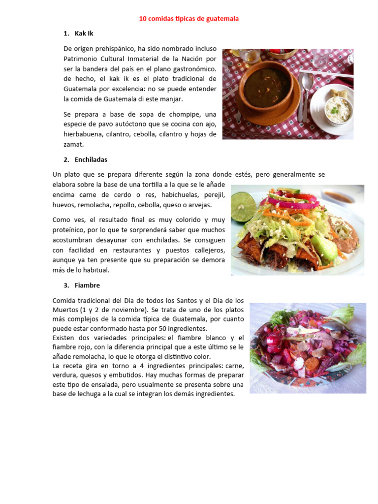 10 Comidas Tipicas Basico 2023 | PDF | Mariscos | Cocinando