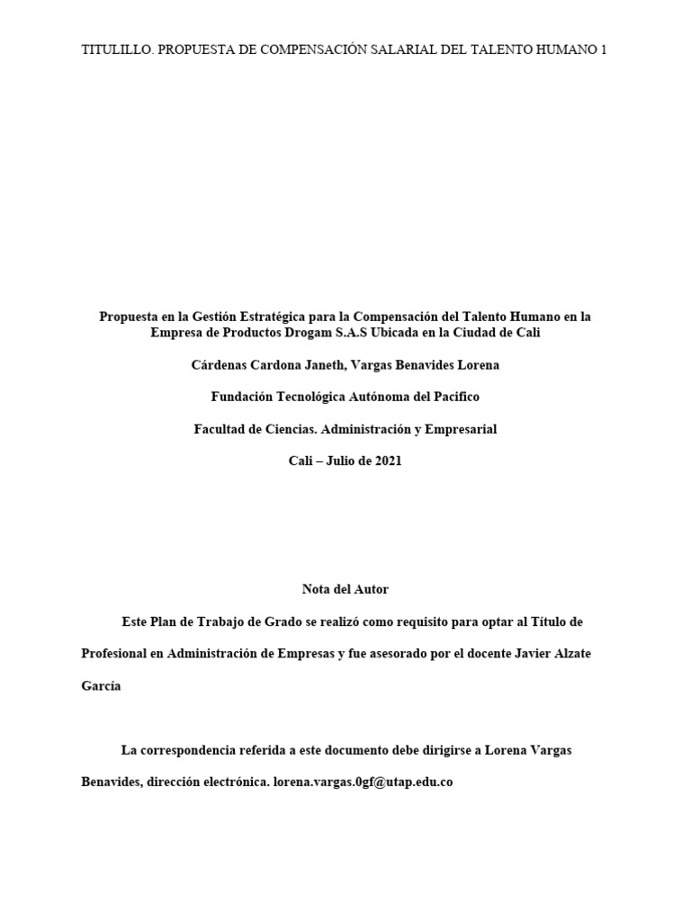 Plantilla Plan Trabajo APA 09-07-2021 | PDF | Calidad (comercial ...