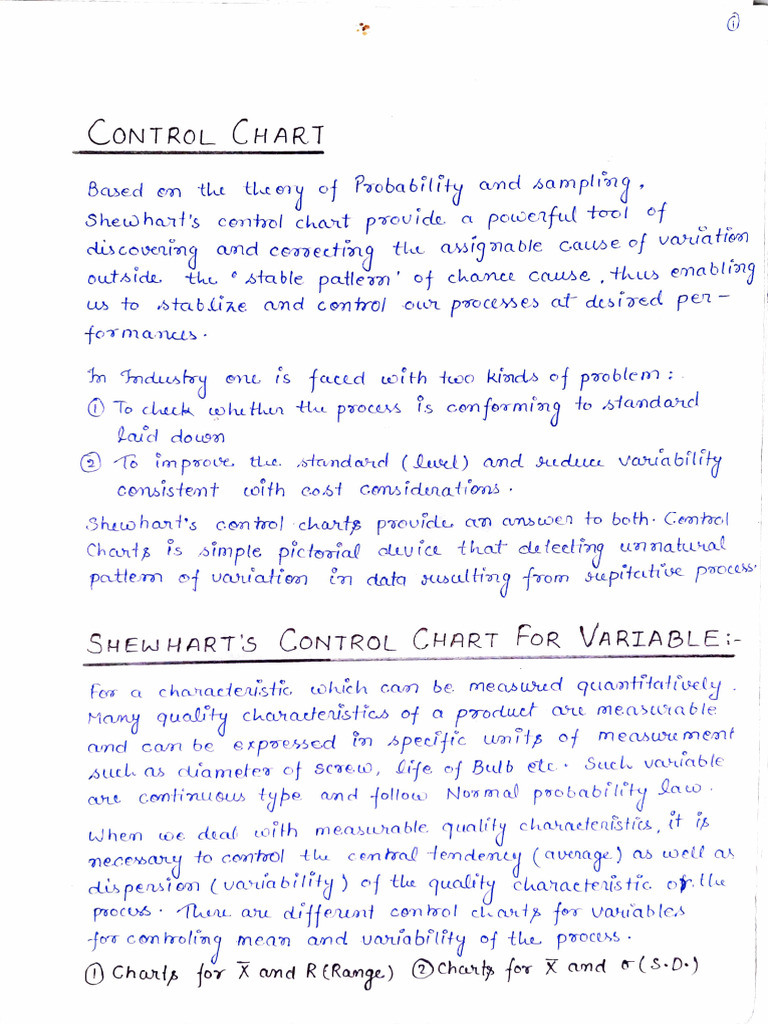 Control Chart For Variable | PDF