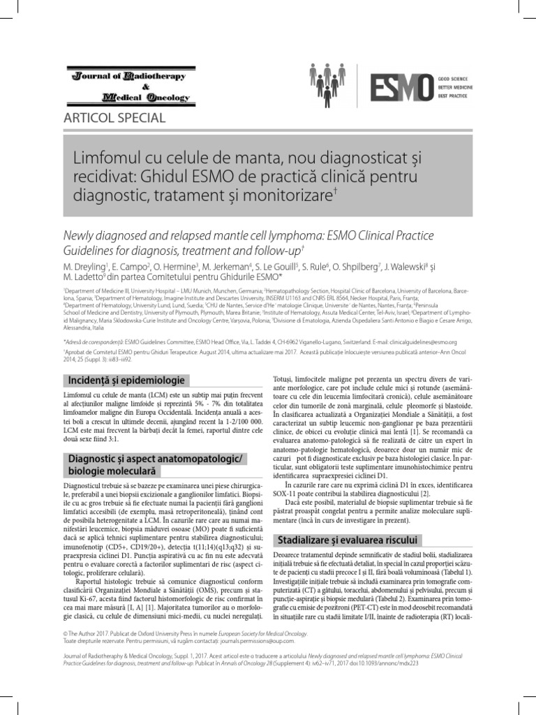 Limfom Cu Celule de Manta | PDF