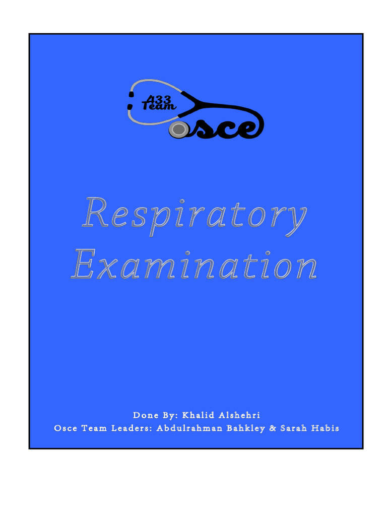 3 Respiratory Examination | PDF | Lung | Clinical Medicine