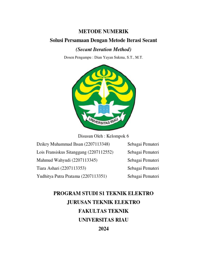 Metode Iterasi Secant dalam Numerik | PDF